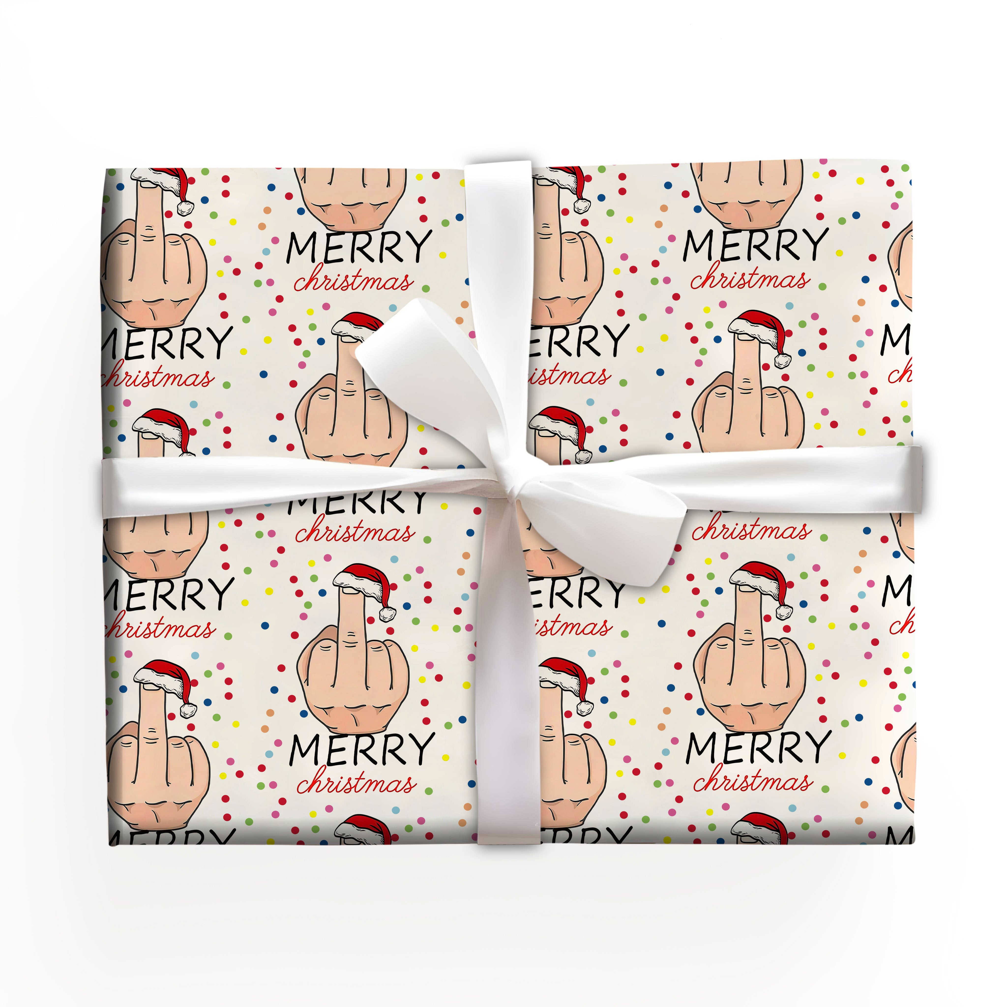 Christmas Middle Finger Wrapping Paper for Presents – Gift wraply